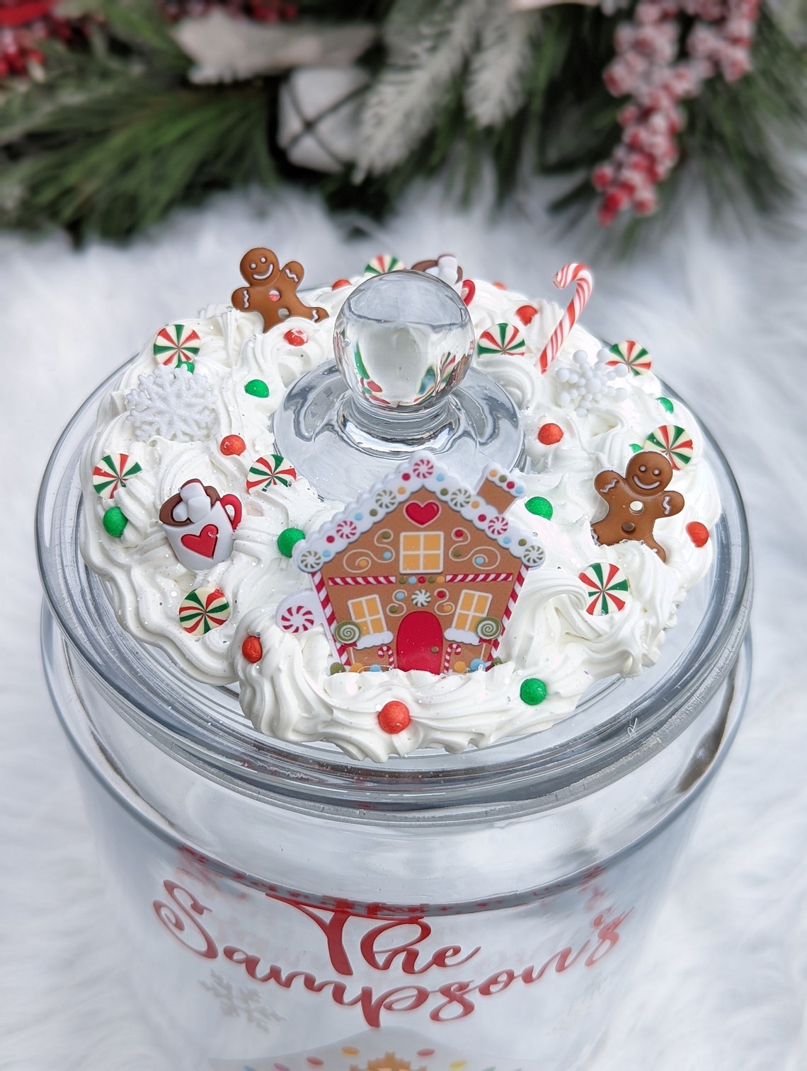 Christmas Cookie Jar Holiday Cookie Jar Gingerbread Cookie - Etsy