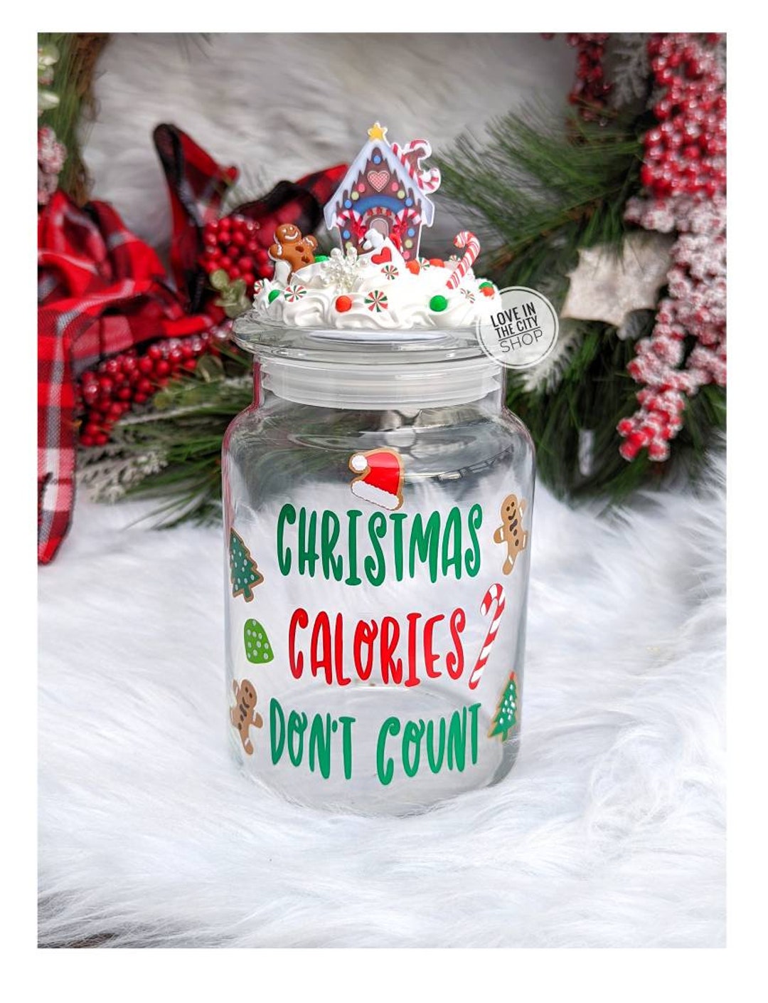 Christmas Candy Jar, Holiday Candies, Holiday Candy Jar, Desk Candy Jar ...