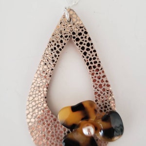 Peachy Pebbles Teardrops Are Big Leather Hoops Blooming With - Etsy