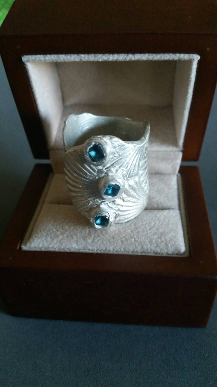 Scallop Shell Shield Ring - 28 Grams of Solid Fine Silver in Size 10 ...