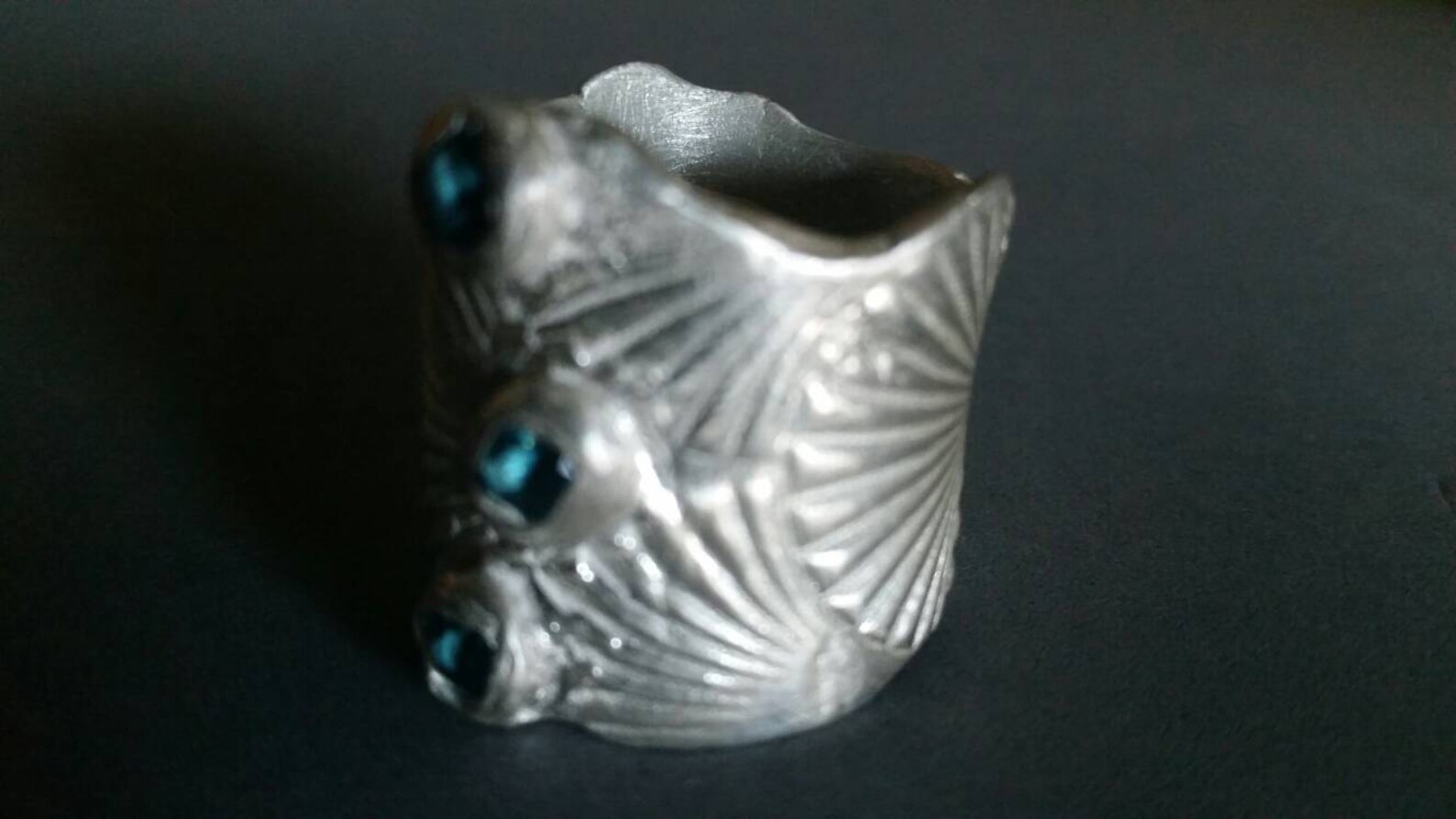 Scallop Shell Shield Ring - 28 Grams of Solid Fine Silver in Size 10 ...