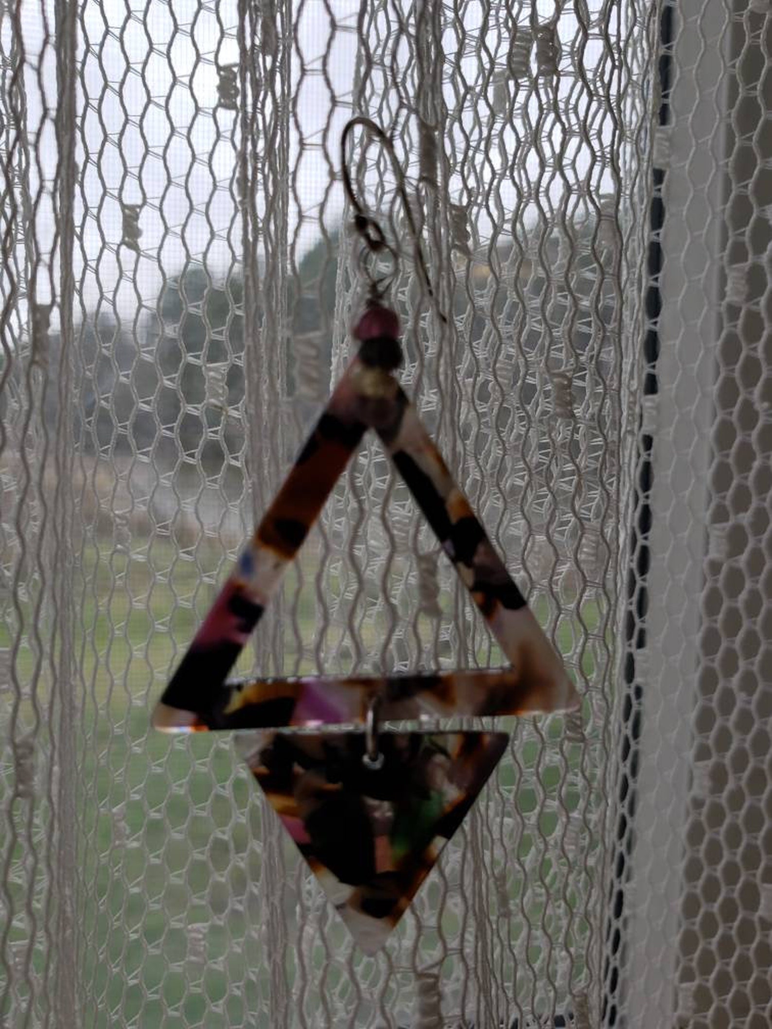 Equilateral Earrings Are Colorful Faux Tortoiseshell Open Triangles ...