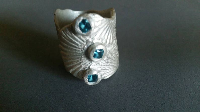 Scallop Shell Shield Ring - 28 Grams of Solid Fine Silver in Size 10 ...