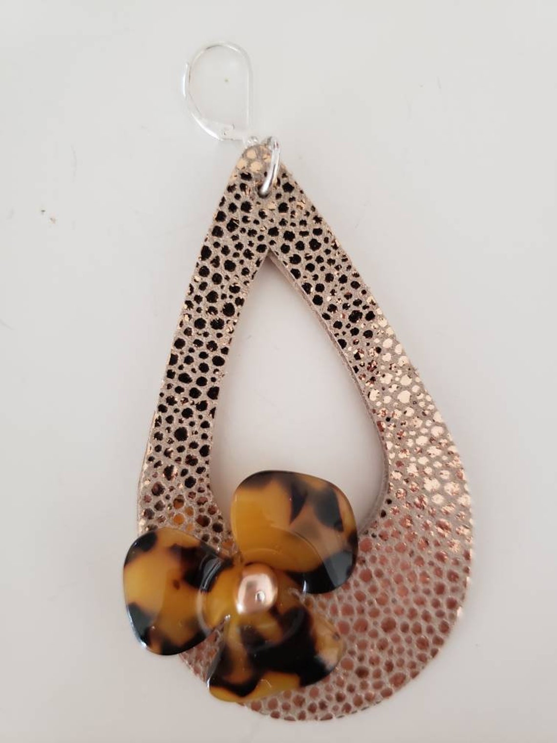 Peachy Pebbles Teardrops Are Big Leather Hoops Blooming With - Etsy