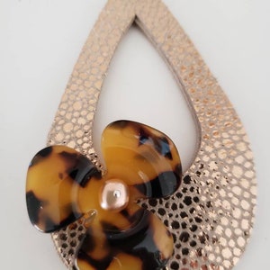 Peachy Pebbles Teardrops Are Big Leather Hoops Blooming With - Etsy