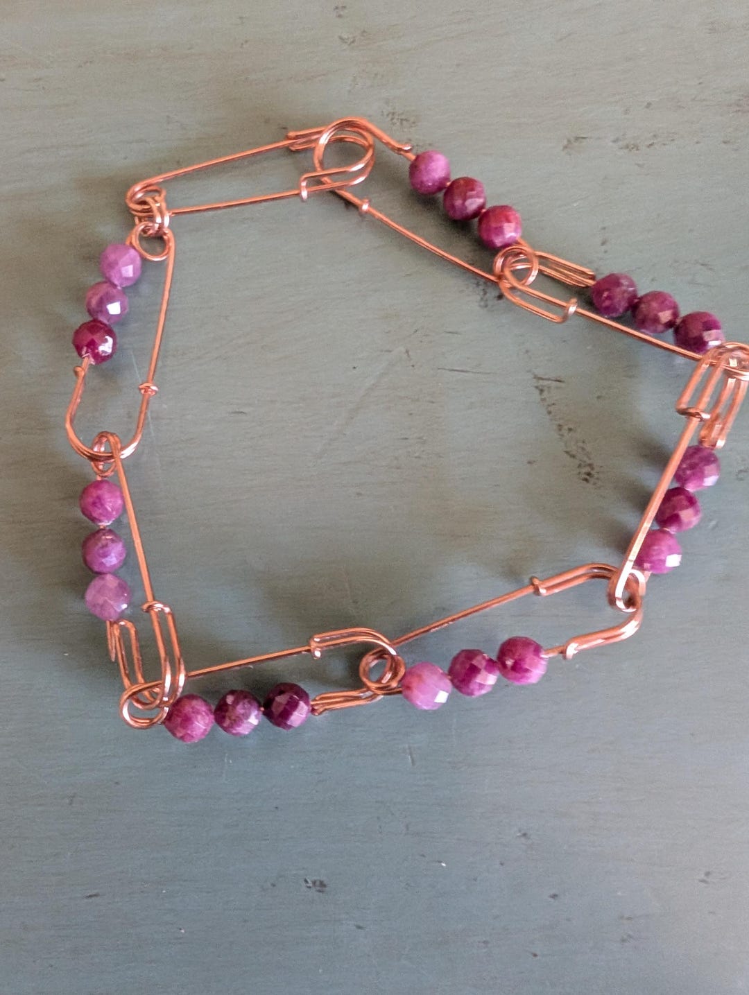 Rosy Safety Pin Bracelet Links 8 Rose Gold Working Safety Pins; 7 Have ...