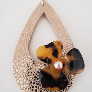 Peachy Pebbles Teardrops Are Big Leather Hoops Blooming With - Etsy