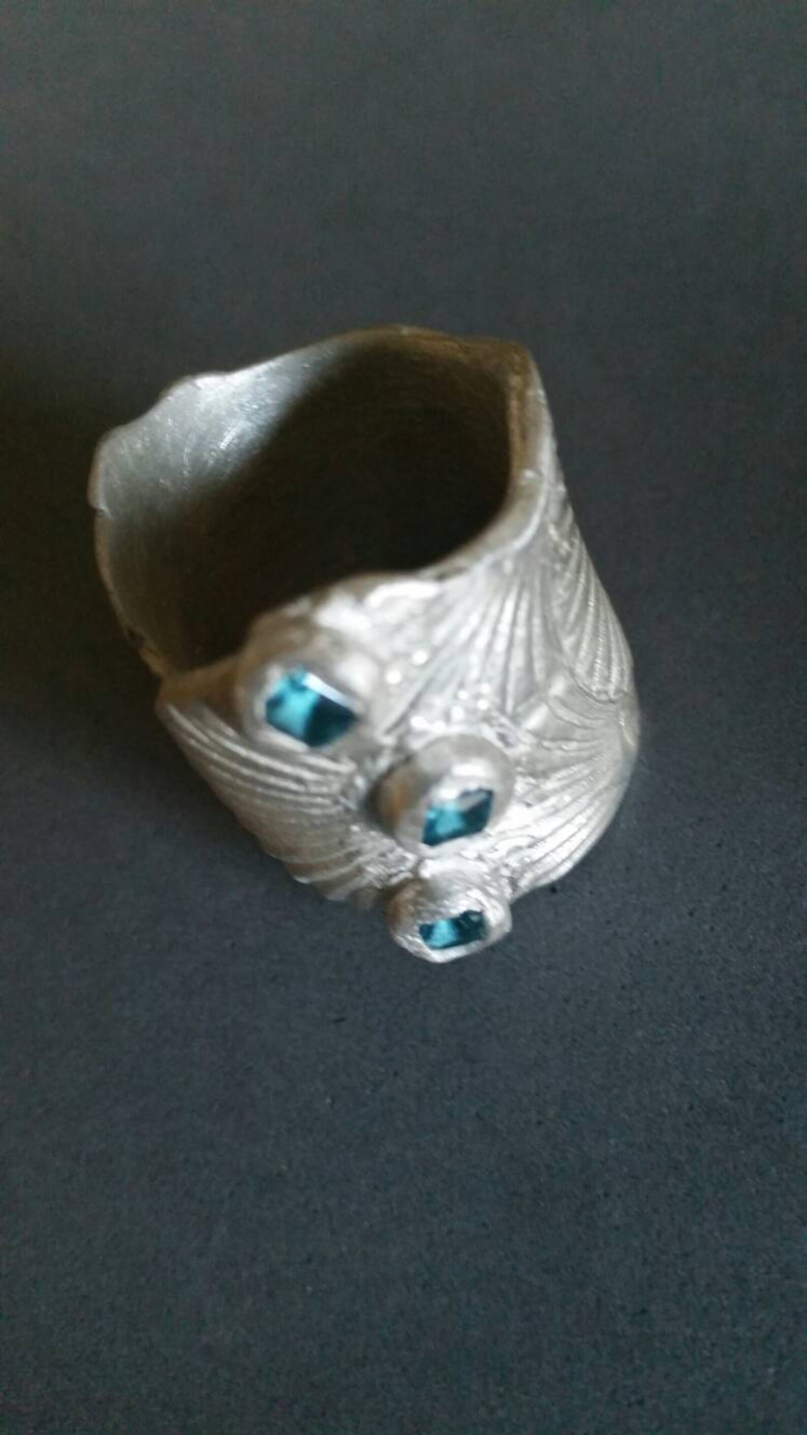 Scallop Shell Shield Ring - 28 Grams of Solid Fine Silver in Size 10 ...