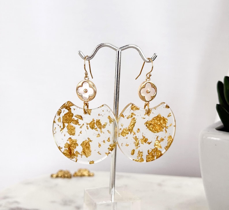 Golden Tiara Mosaic Drop Earrings, 14k Gold Filled Earwires and ...