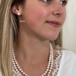 Kate Middleton Inspired Pearl Post Earrings, Sterling Silver or 14k ...