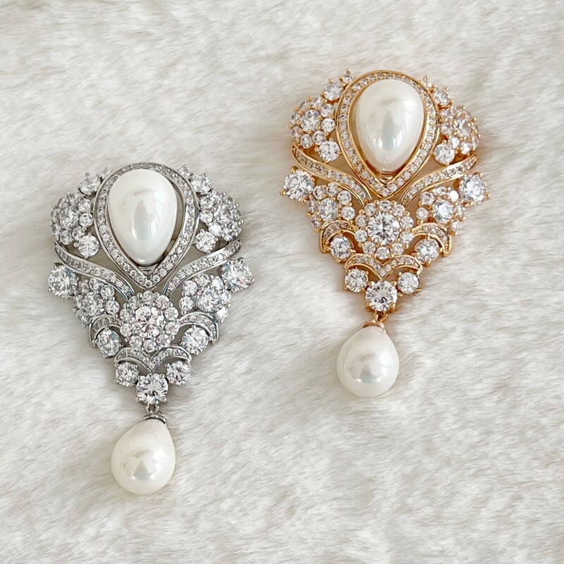 Pearl Brooch - Etsy