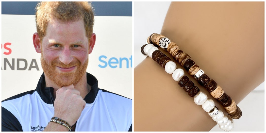 Prince Harry Inspired Coconut Beaded Bracelets, Sterling Silver ...