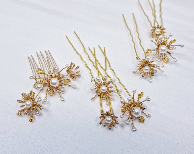 ÉTOILE D'OR Hair Pins Haircombs Gold-toned Haircomb Wedding Bridal ...
