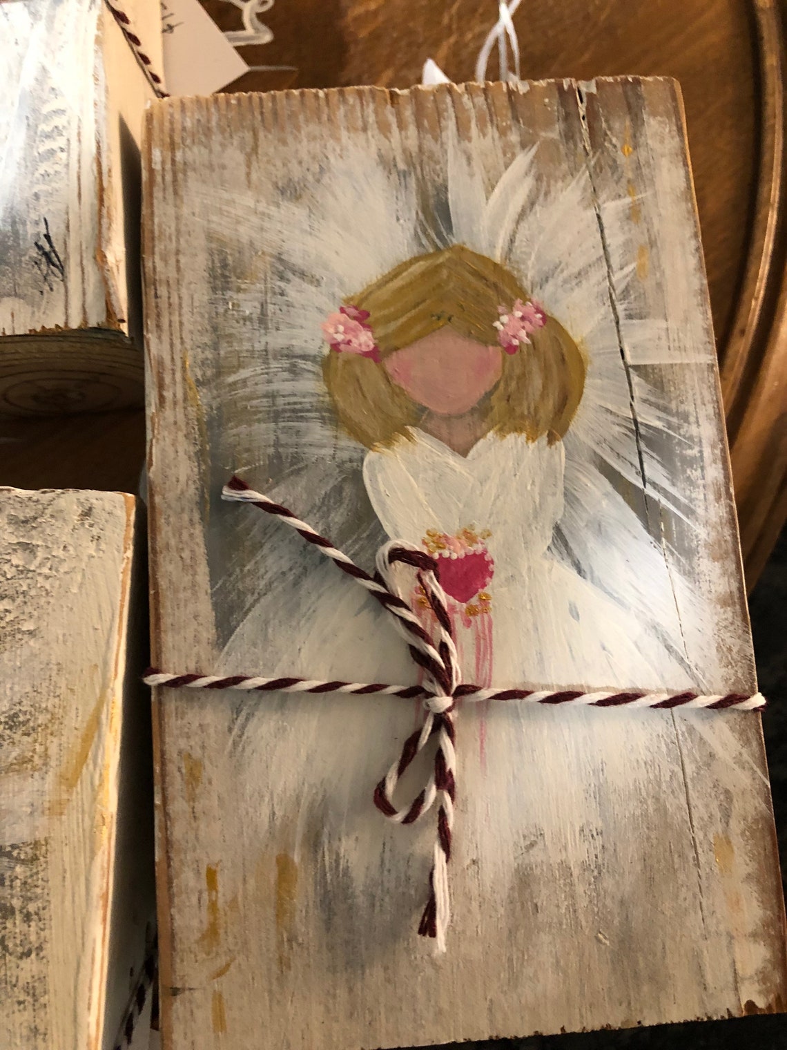 Wood Block Angel Decor Handpainted Angel Christmas Angel - Etsy