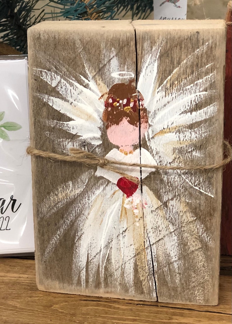 Wood Block Angel Decor * Handpainted Angel * Christmas Angel - Etsy