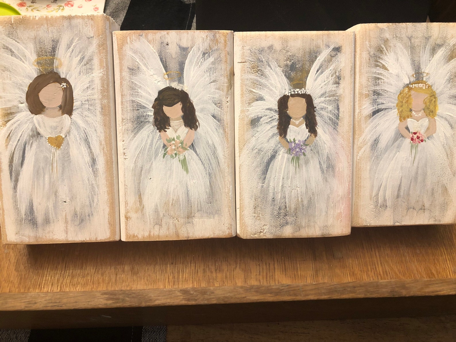 Wood Block Angel Decor Handpainted Angel Christmas Angel - Etsy