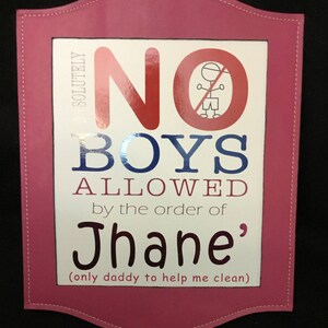 Custom No Boys Allowed Door Sign - Plaque - Etsy
