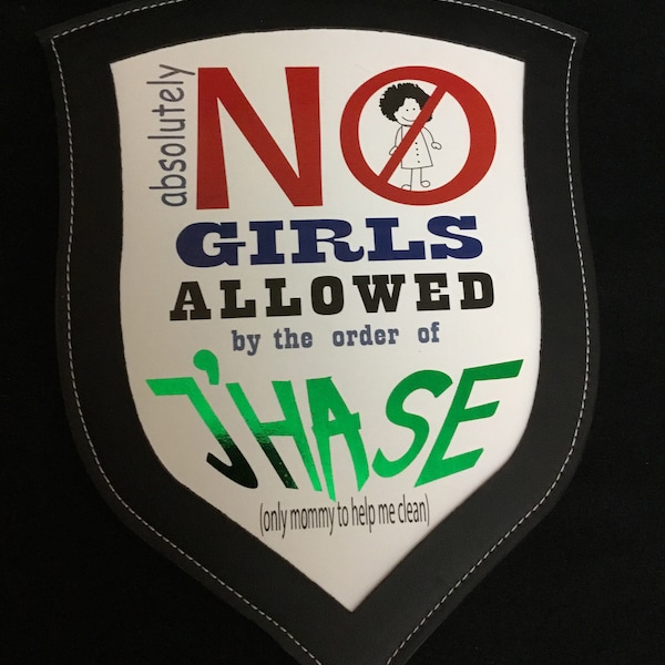 No Girls Allowed Door Sign - Etsy