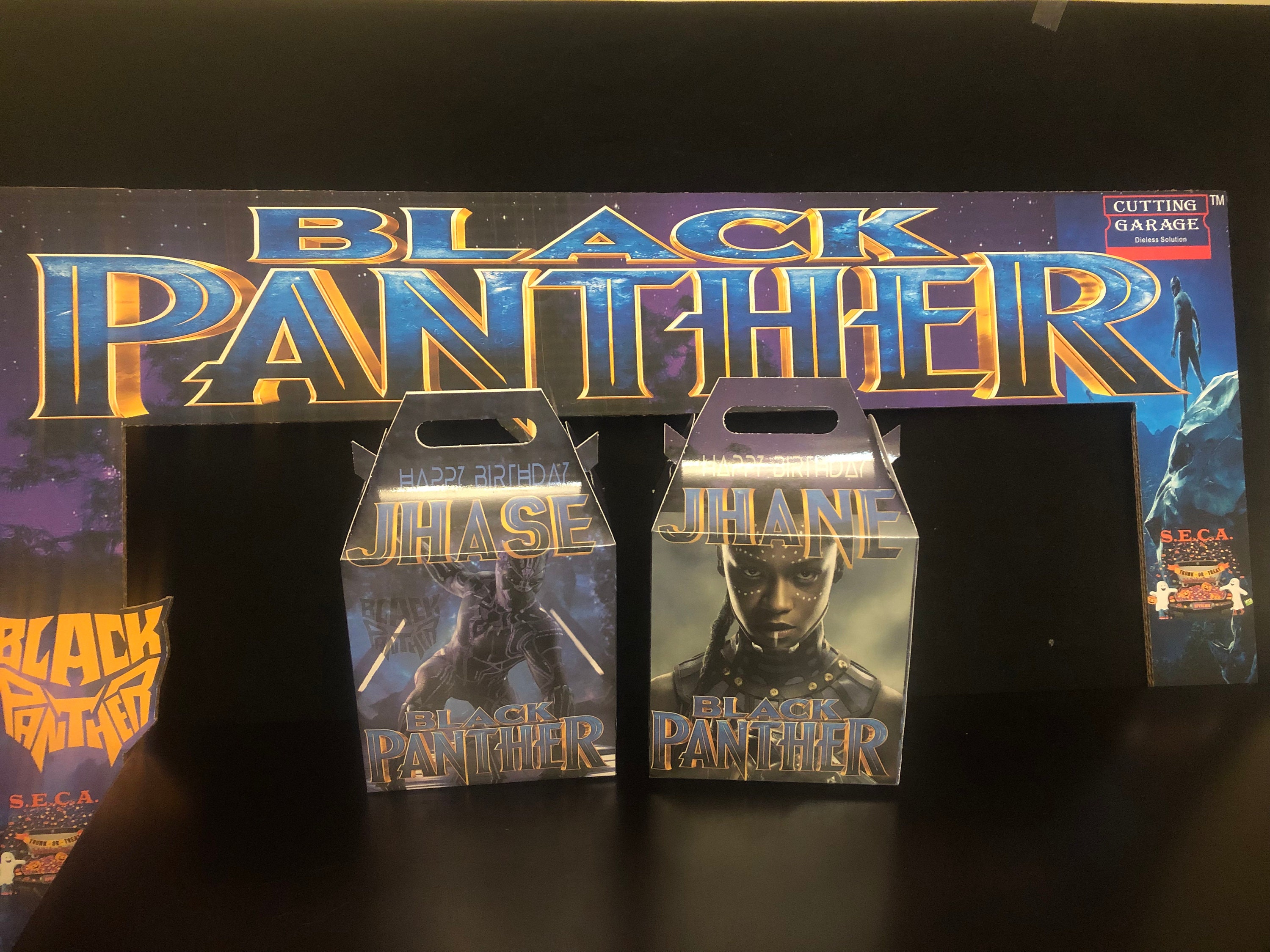 Black Panther Custom Party Favor Box, Black Panther for Boys or Shuri ...