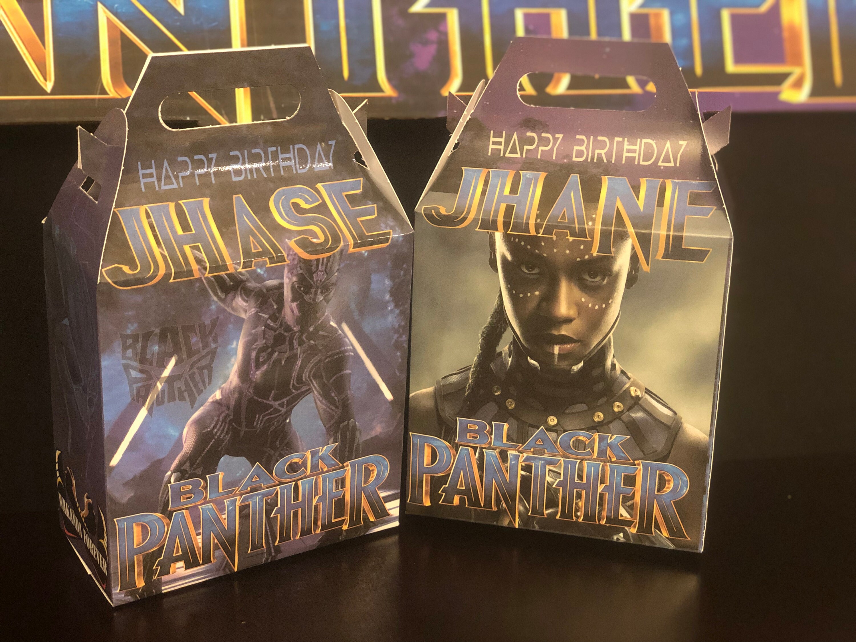 Black Panther Custom Party Favor Box, Black Panther for Boys or Shuri ...