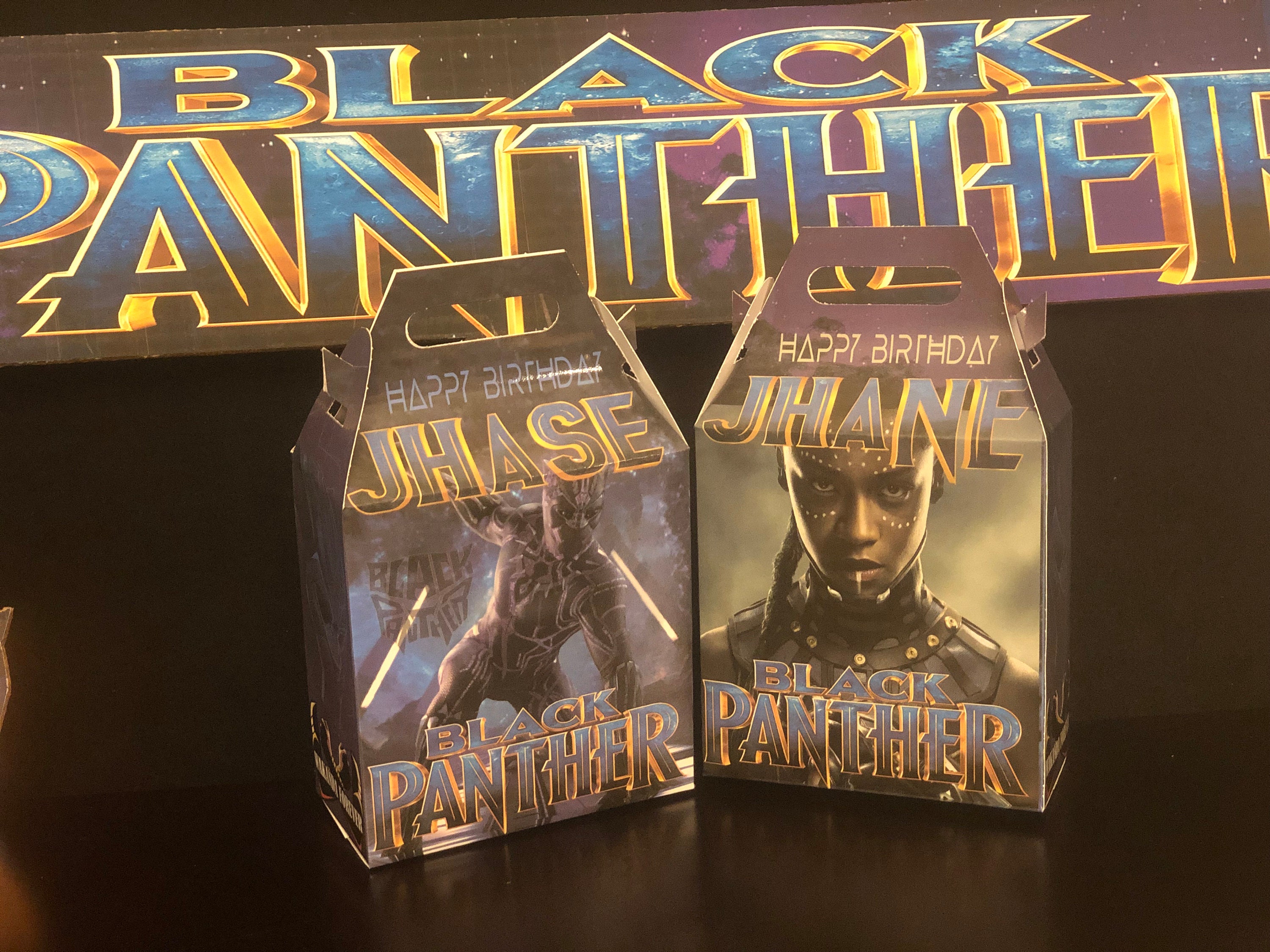 Black Panther Custom Party Favor Box, Black Panther for Boys or Shuri ...