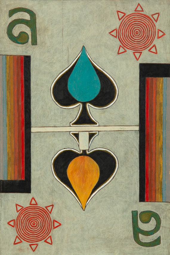 Ace of Spades Rainbow Spade Rainbow Ace Rain Drop Spade - Etsy