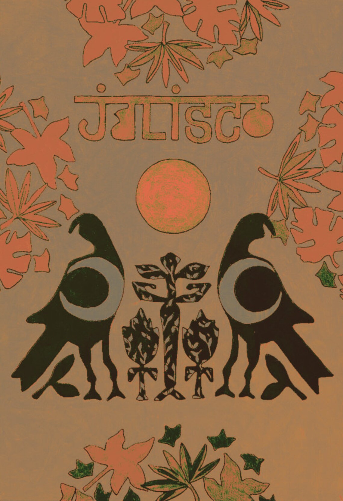 Jalisco Mexico Travel Poster, Tropical Birds Art Print - Etsy