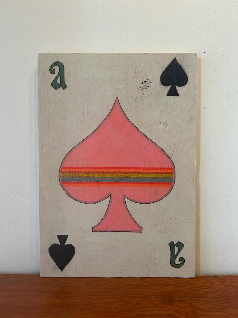 Rainbow Ace, Rainbow Spade, Ave of Spades, Playing Card Art, Retro ...