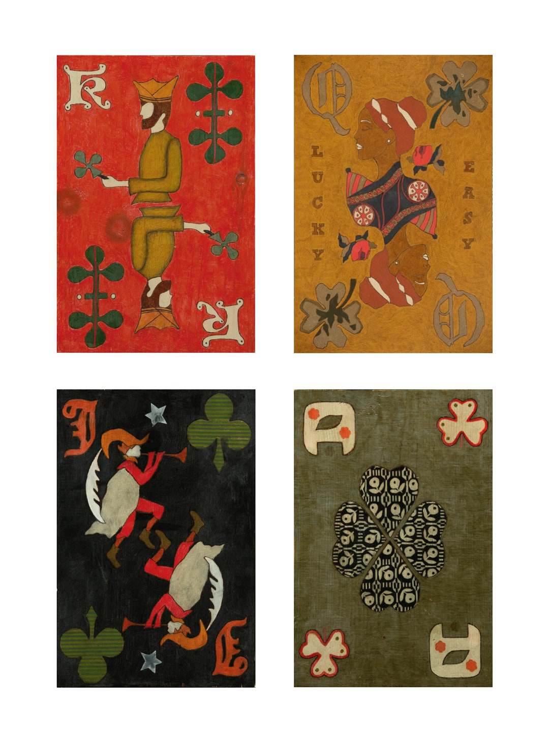 Playing Card Art Prints, Set of 4 - Etsy