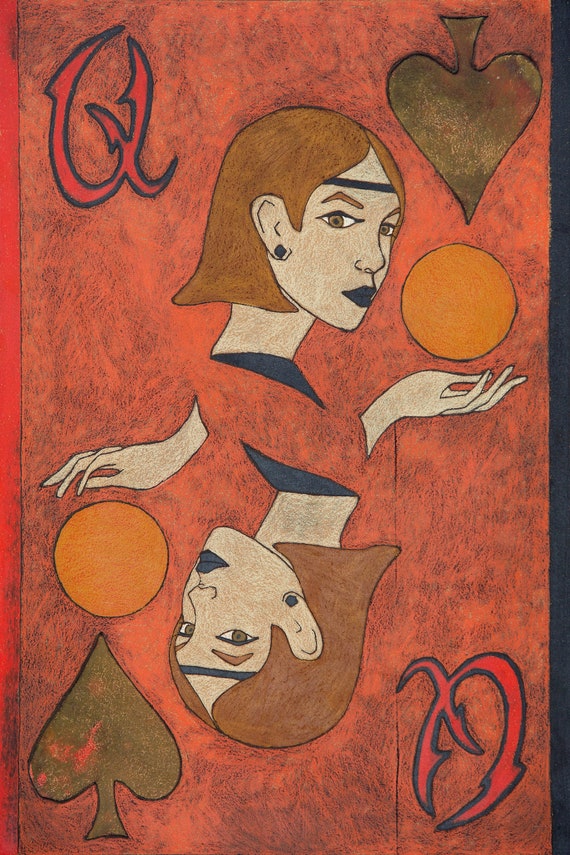 Queen of Spades Spade Queen Spade Card Spade Playing Card - Etsy