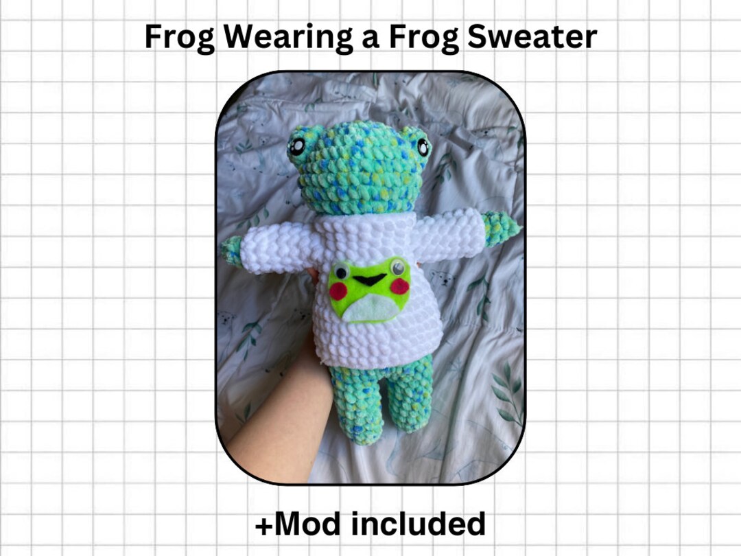 Frog in Frog Sweater Crochet Pattern crochet Pdf, Frog Pattern, Crochet ...