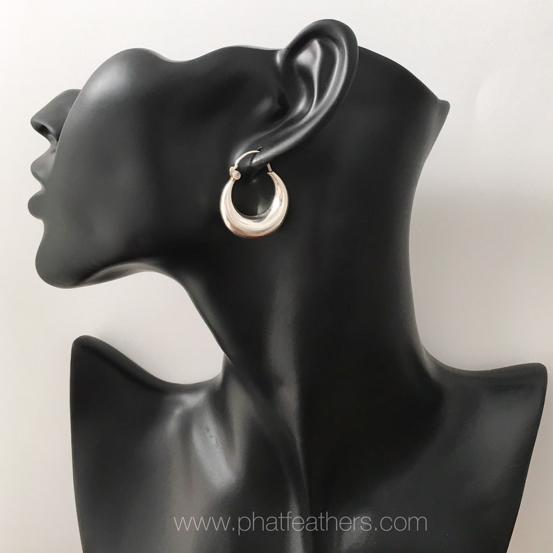 Simple Silver Hoop Earrings Plain Silver Hoops Chunky Hoop - Etsy Denmark