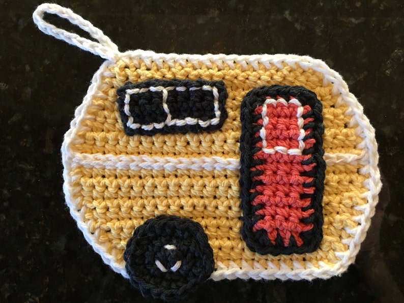 PATTERN Crochet Camper Applique Hot Pad Tutorial - Etsy