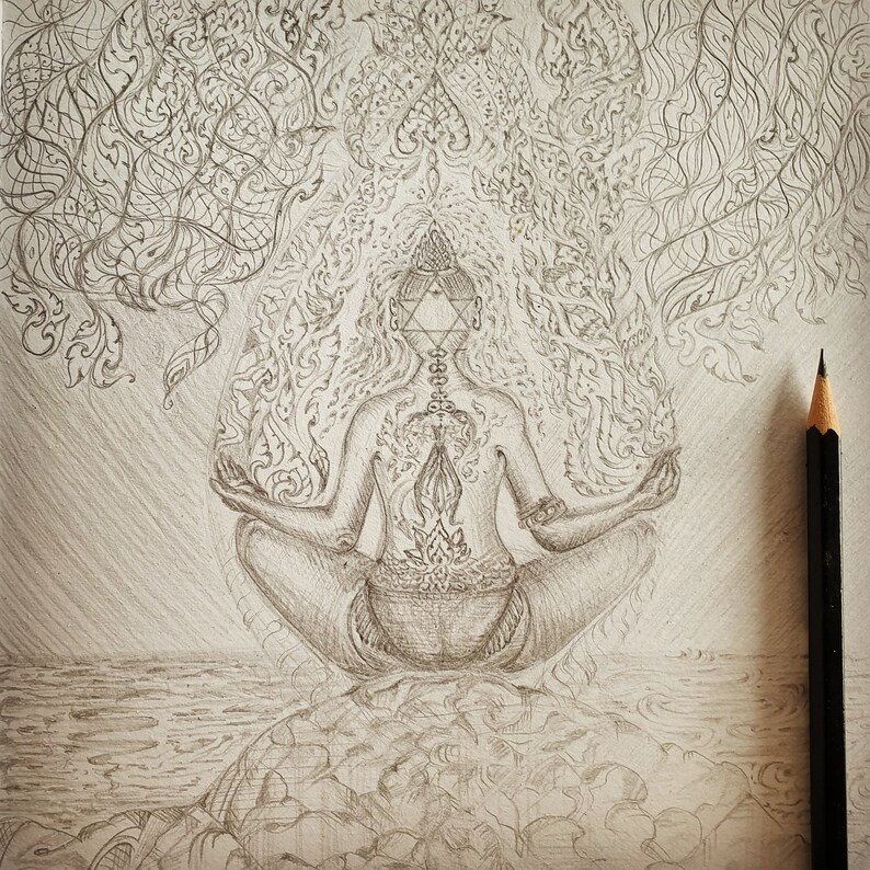 Cosmic Horizon- Colored Sketch - Artprint & Energised Unique Art - on ...