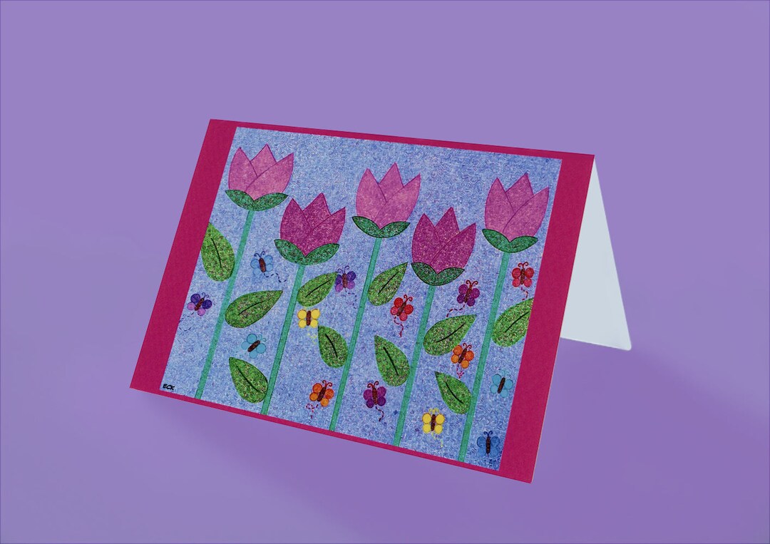 Tulip Fields Card - Original Illustration by Emily Kim - Thinking of ...