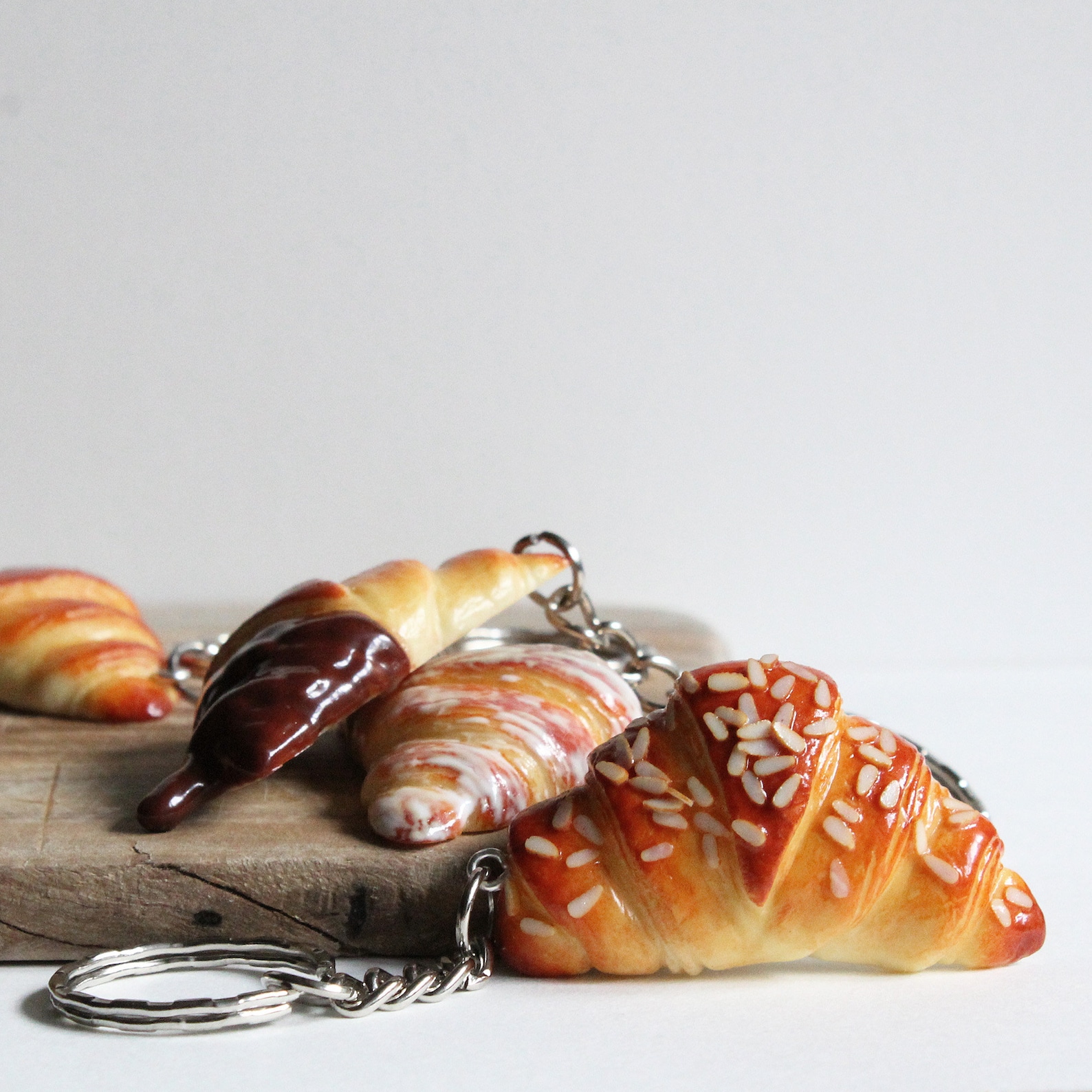 Croissant Bag Charm Keychain Polymer Clay Croissant Charm | Etsy