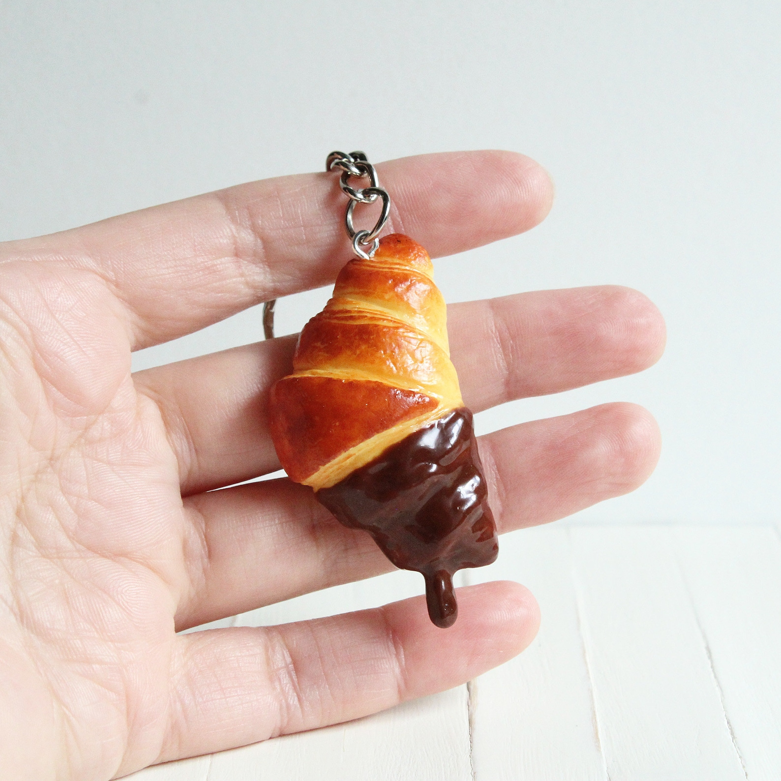 Croissant Bag Charm Keychain Polymer Clay Croissant Charm | Etsy