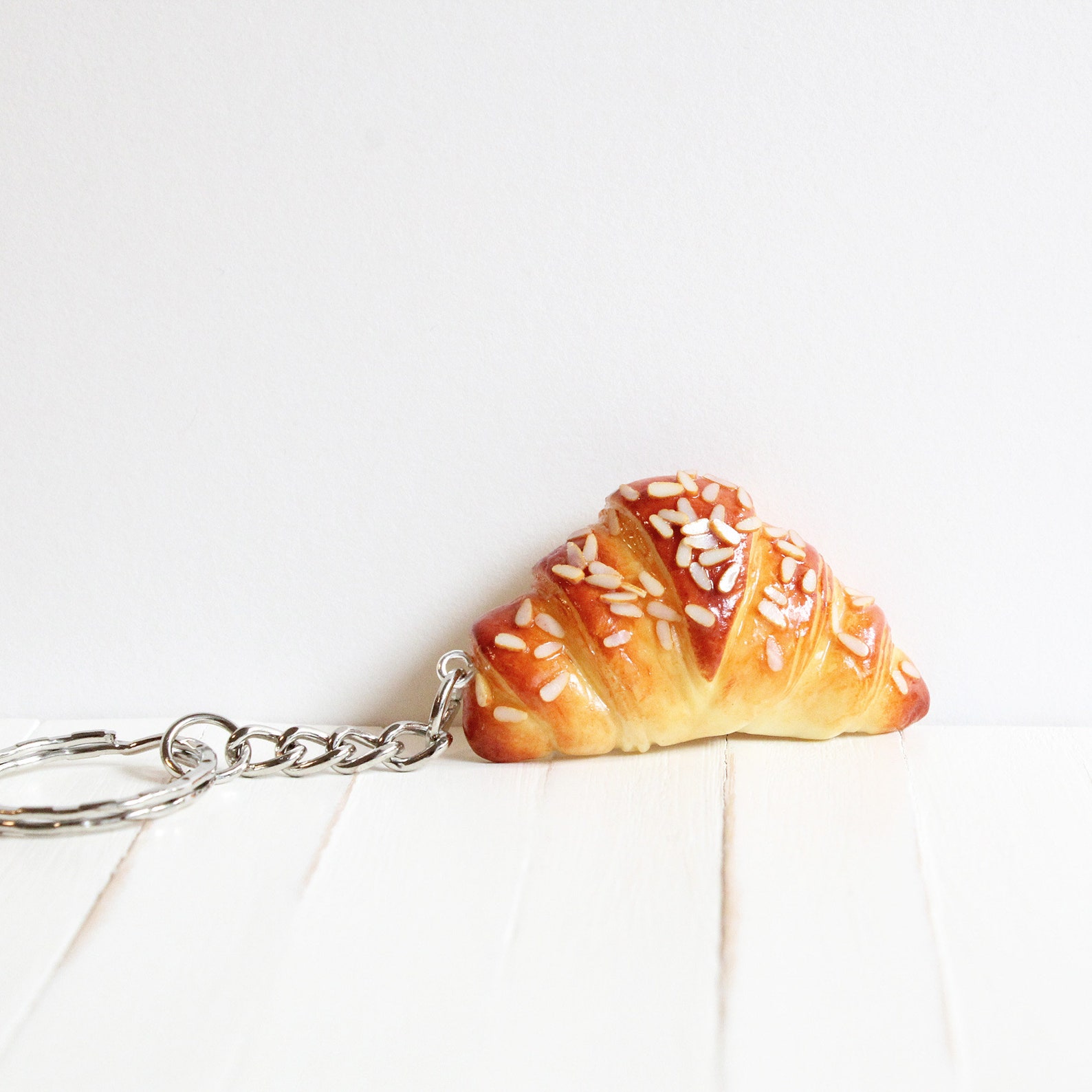 Croissant Bag Charm Keychain Polymer Clay Croissant Charm | Etsy