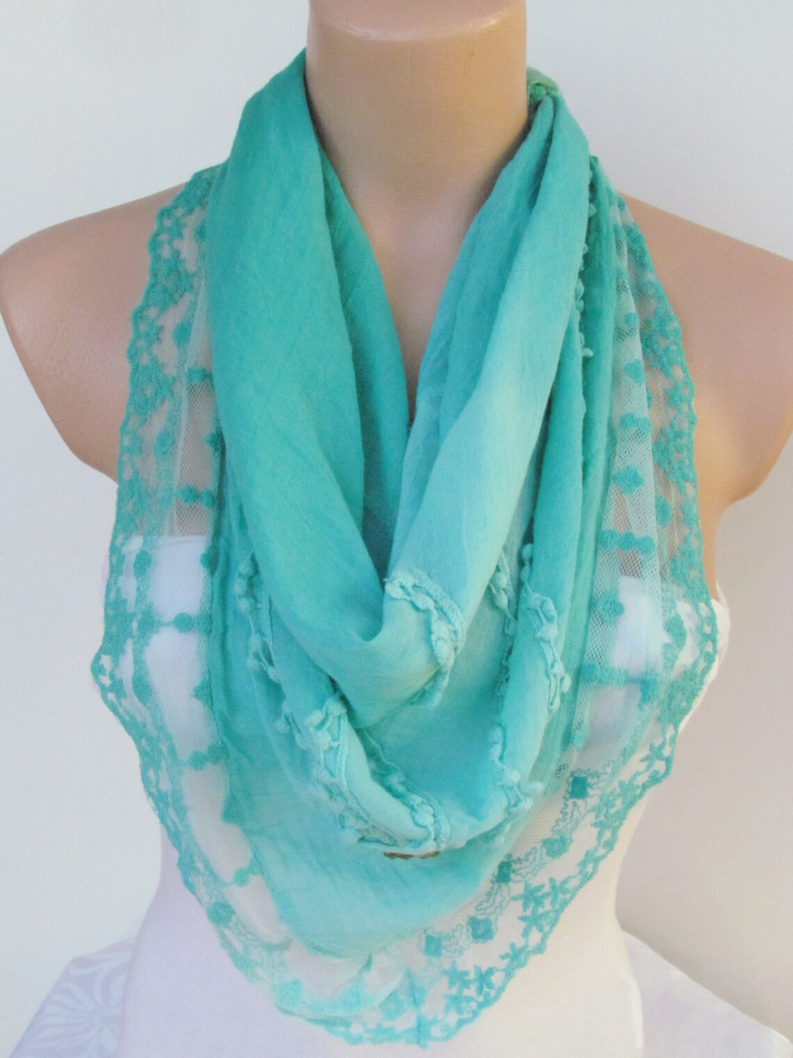 Mint Scarf triangle Shawl Scarf-new Season-lace - Etsy