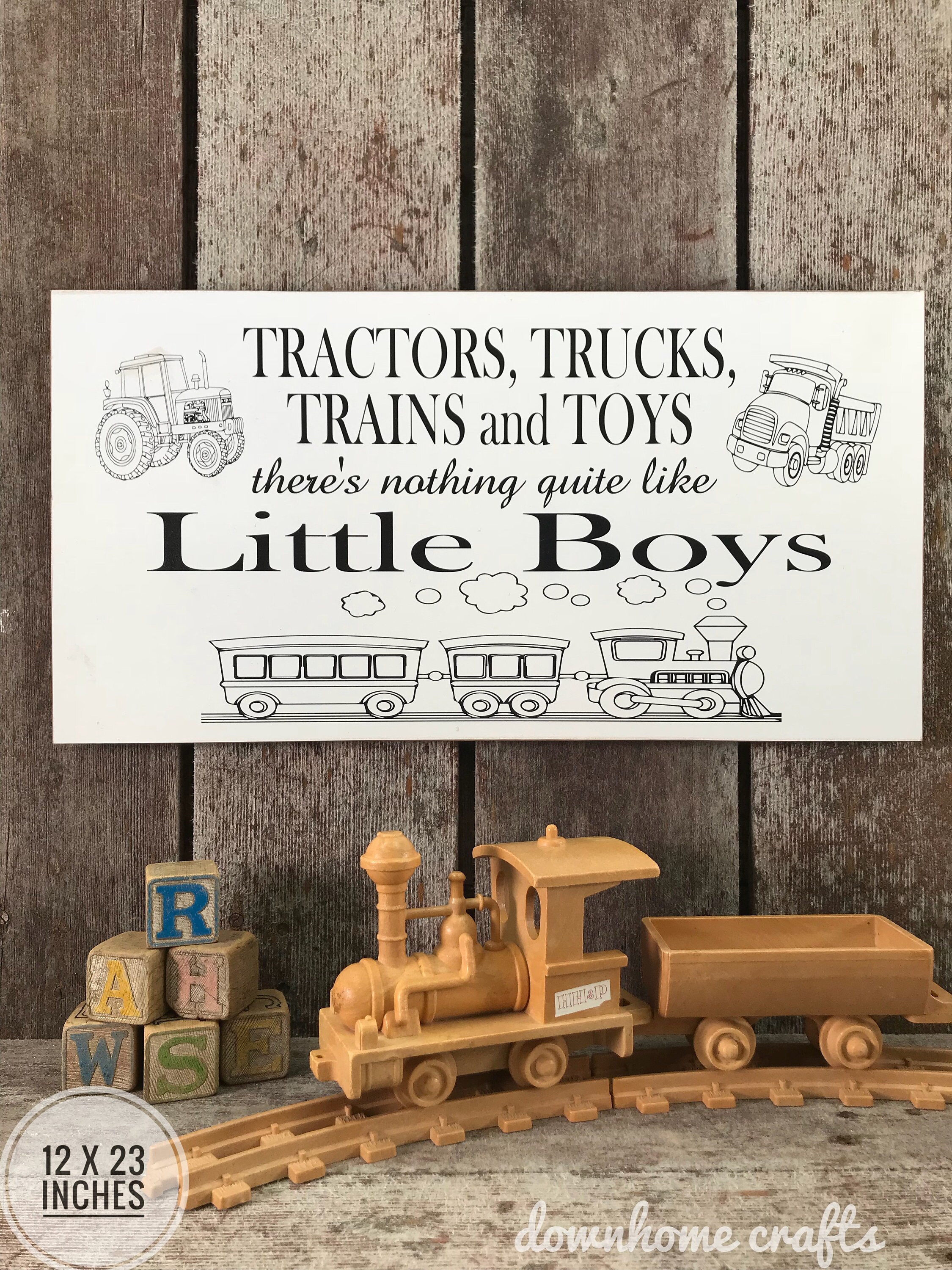 Tractor Trucks Sign Child Gift Boy Nursery Boy Newborn New | Etsy