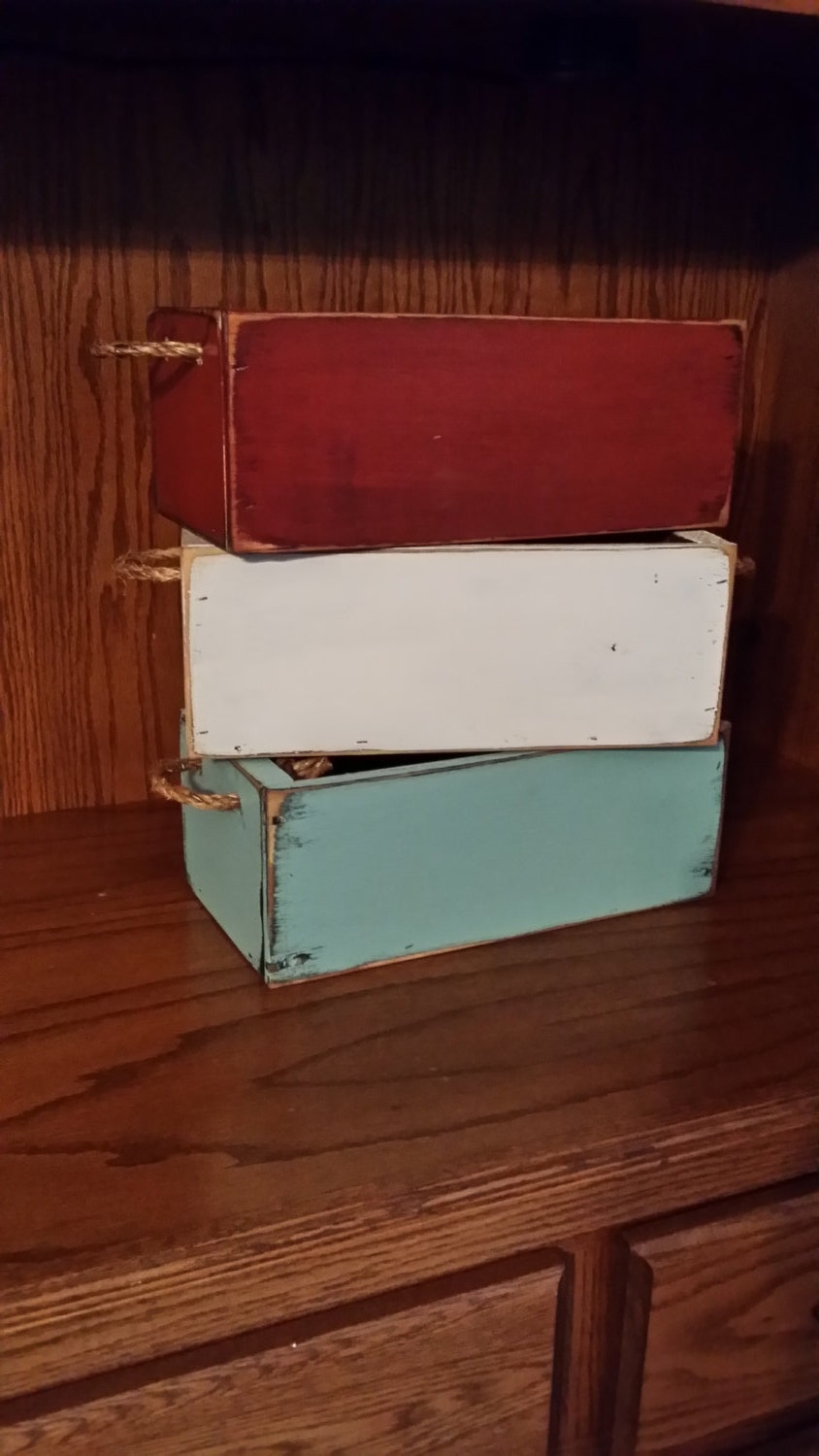 Wood Crate With Rope Handles Decorative Storage - Etsy