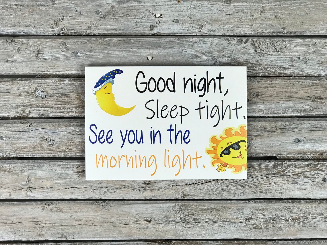 Good Night Sign Little Child's Sign Bedroom Baby Sign - Etsy
