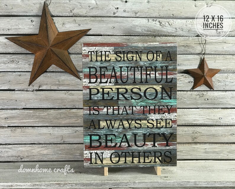 The Sign of a Beautiful Person Sign. Inspiring Sign. Beauty in | Etsy