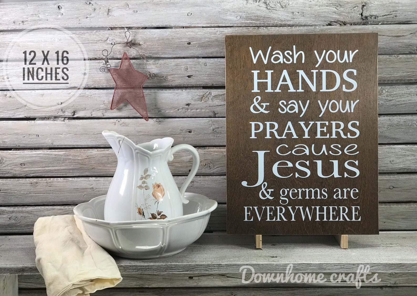 Jesus and Germs Are Everywhere Sign Wooden Wash Your Hands - Etsy