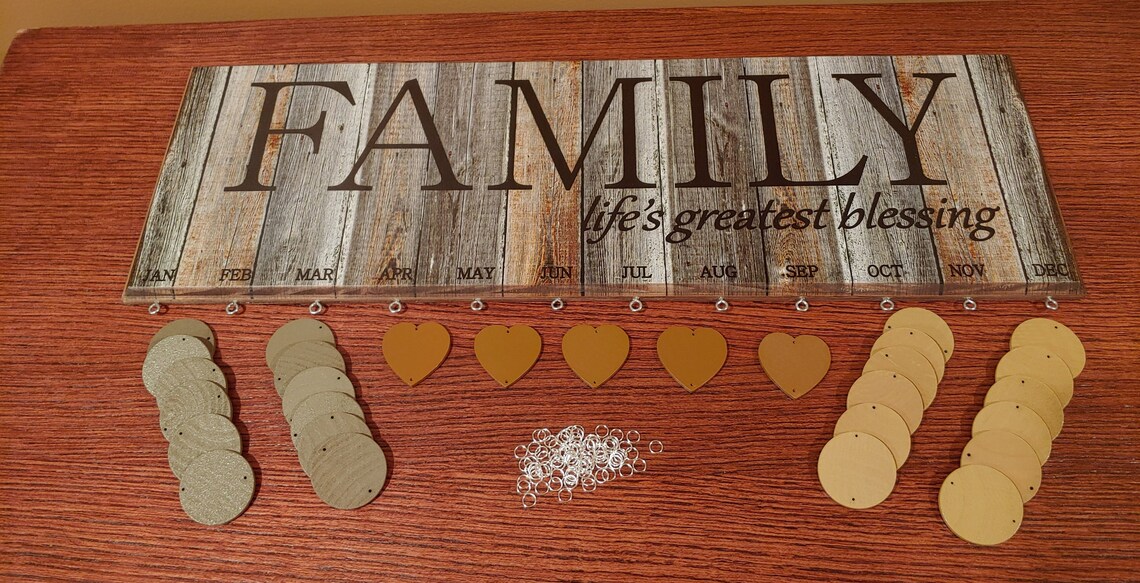 Family Birthday Board Kit Rustic Wood Look sign Blessing | Etsy