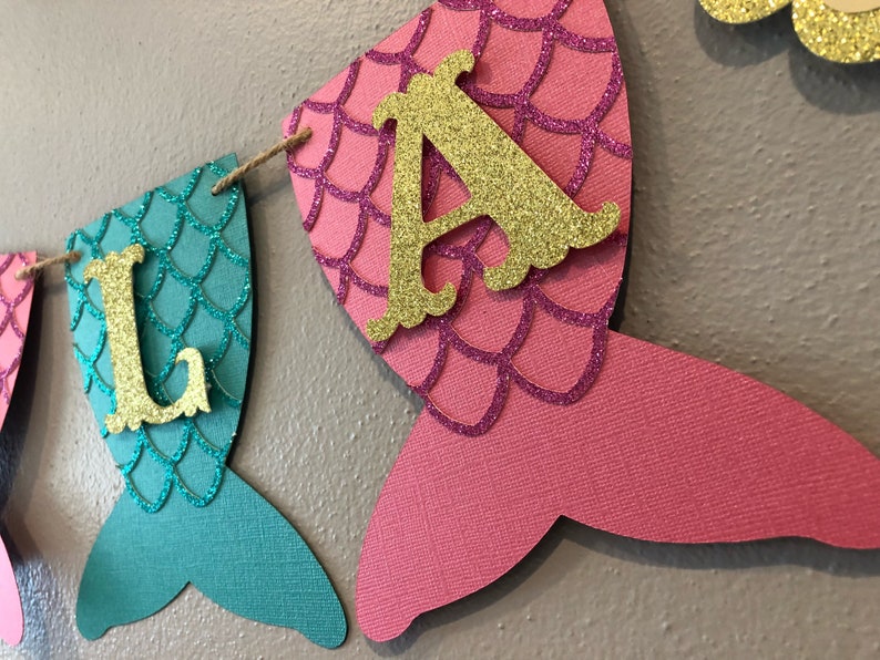 Mermaid Name Banner, Baby Shower, First Birthday, Under the Sea ...