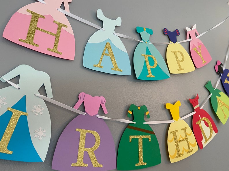 Princess Banner Princess Dress Banner Paper Princess Dress | Etsy