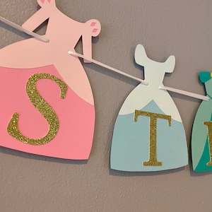 Princess Name Banner, Princess Dress Banner, Paper Princess Dress ...