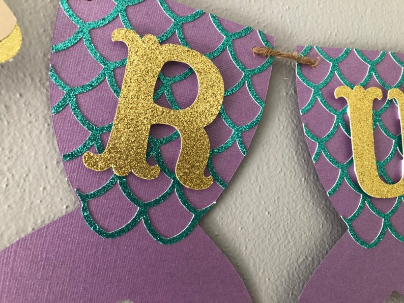 Mermaid Name Banner, Baby Shower, First Birthday, Under the Sea ...
