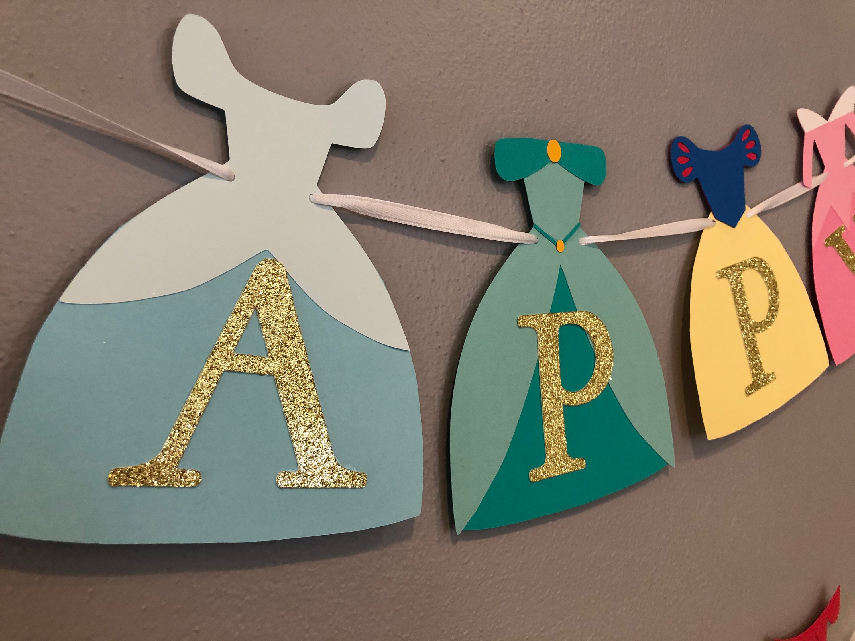 Princess Banner Princess Dress Banner Paper Princess Dress | Etsy